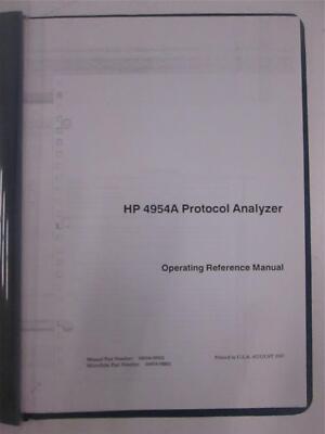 HP 4954A Protocol Analyzer Operating Reference Manual, Used | eBay