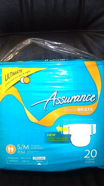 Assurance Stretch Briefs With Tabs Ultimate Absorbency S/m 20 Count (1 ...