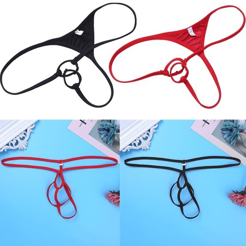 Mens Shiny G-string Briefs Sexy T-back Micro Thong Bikinis Bulge Pouch ...