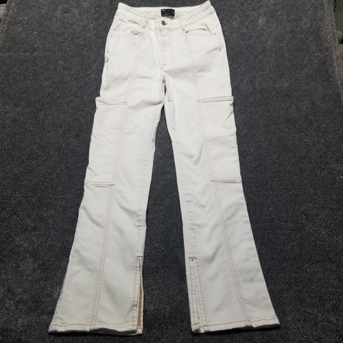 ASOS Design Women 30x32 Tall Jeans Pants Cargo White Stretch Spit Hem ...