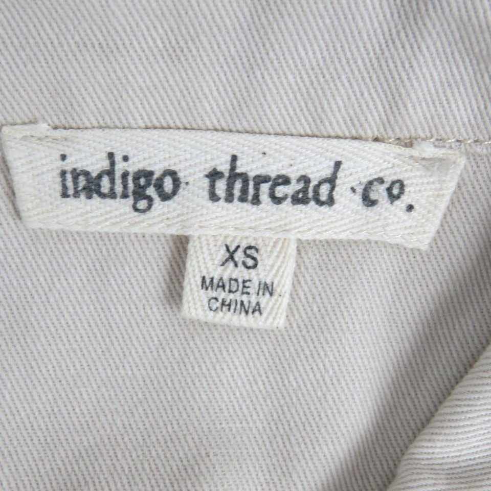 Indigo Thread Co Cotton Twill Drawstring Waist Distressed Utility ...