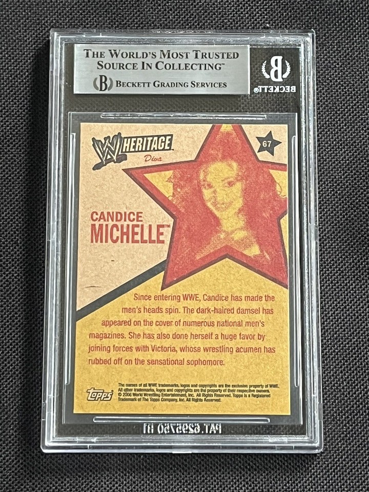 CANDICE MICHELLE 2006 TOPPS HERITAGE WWE SIGNED AUTOGRAPHED CARD BAS ...