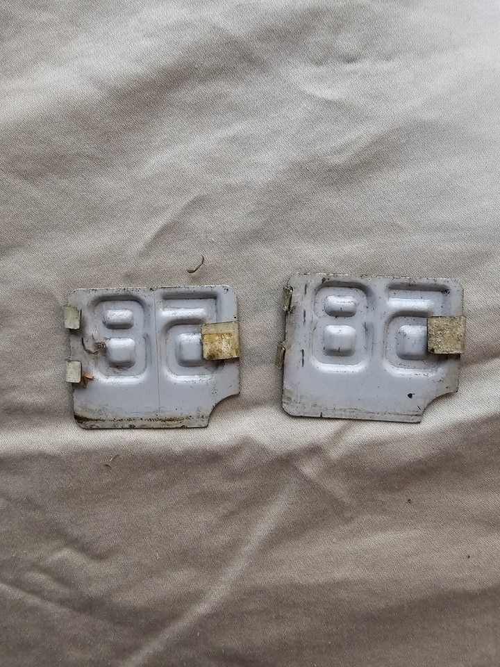 1958 CONNECTICUT vintage License Plate METAL Registration Date TABs Tag ...