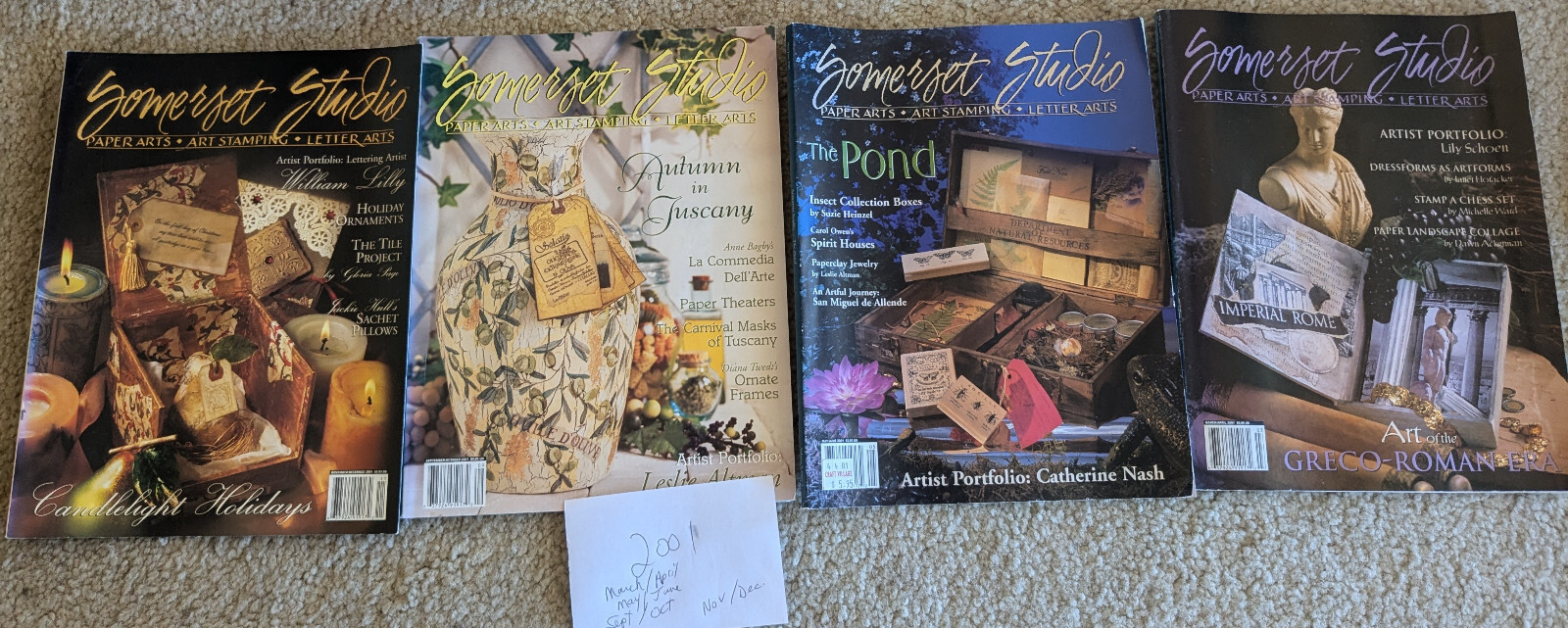 SOMERSET STUDIO MAGAZINE Lot of 4 2001 PAPER ARTS- ART STAMPING -LETTER ...