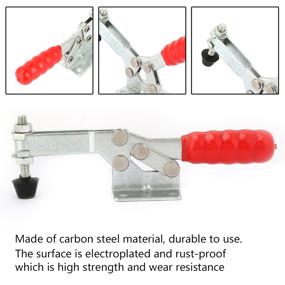 (201-C)1Pcs Carbon Steel Vertical Fixture Horizontal Toggle Clamp Hand ...