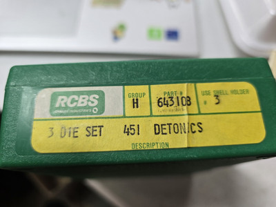LOT #101 NEW WILDCAT RCBS 3 DIE SET 451 DETONICS | eBay