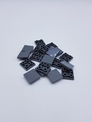 LEGO LOT 20 X TILE 2X2 INV DARK STONE GREY REF 11203 / 6013082 *NEUF ...