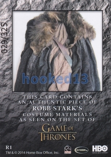 Game Of Thrones: Season 3 - ROBB STARK COSTUME Card d#029/325 | eBay