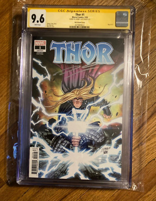 Marvel comics THOR #1 Ron Lim variant book cover CGC Signature series 9 ...