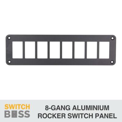8 GANG ALUMINIUM ALLOY ROCKER TOGGLE GANG SWITCH PANEL- 12V 24V BOAT ...
