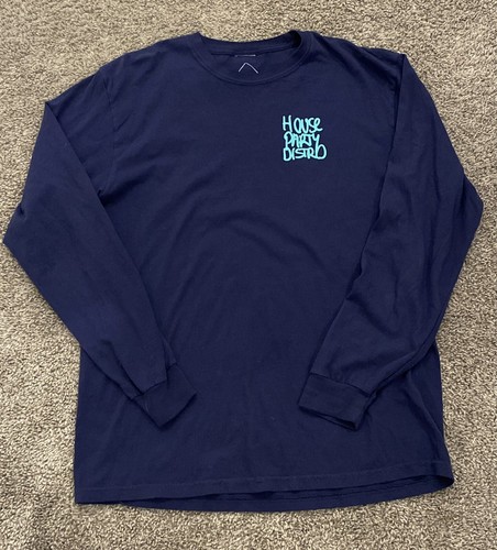 House Party Distro Long Sleeve Shirt Navy Blue size Medium FOG SUPDEF ...