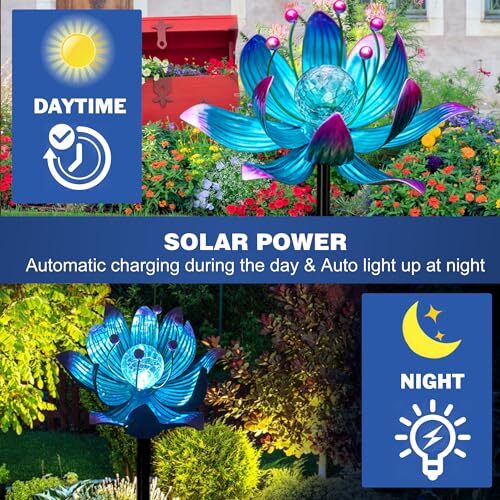 Solar Wind Spinner, 38 Inch Metal Stake Yard Spinners,Solar Powered ...