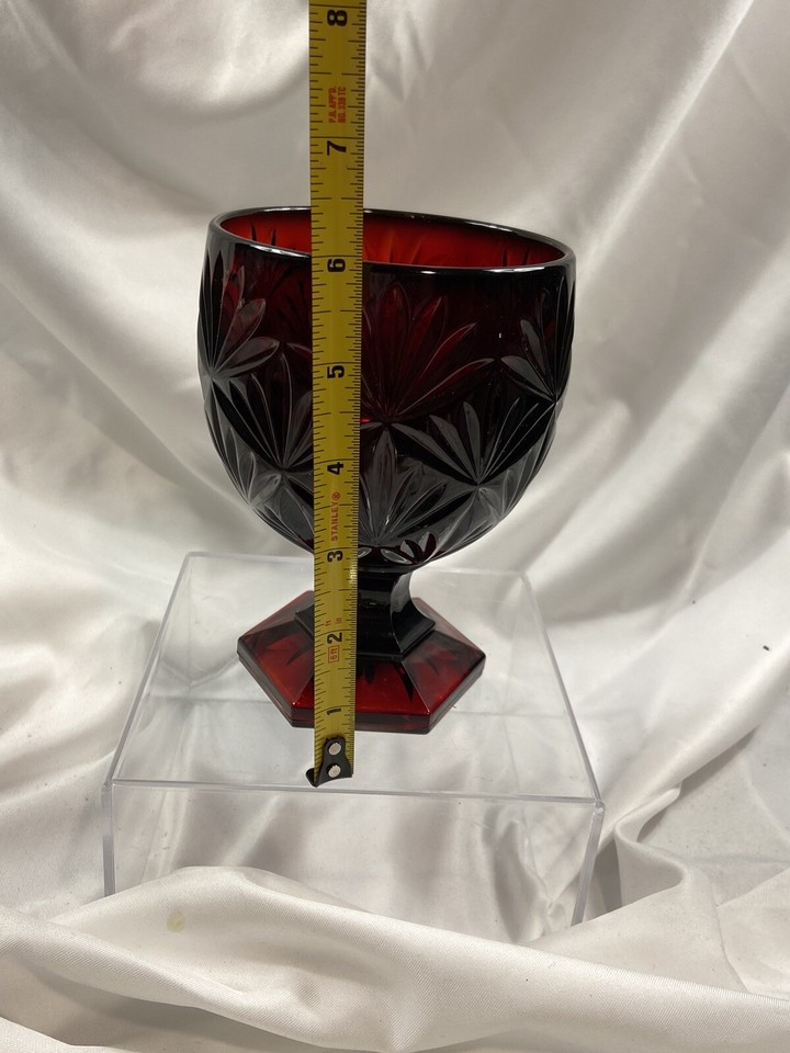 Ruby Red Cranberry Glass Candy Dish Chalice Cristal D'arques Durand ...