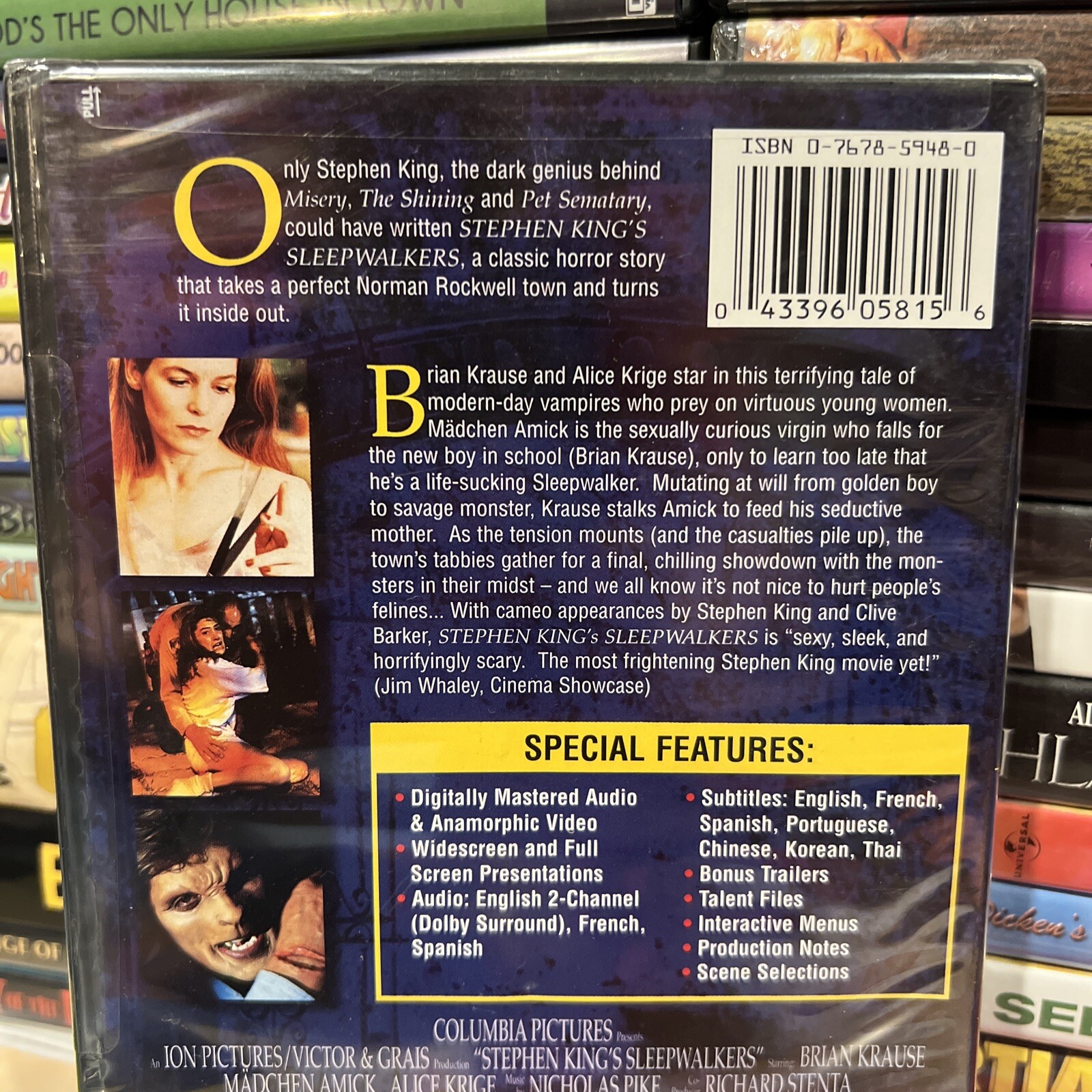 Sleepwalkers 1992 DVD New Madchen Amick Stephen King Vampire ...