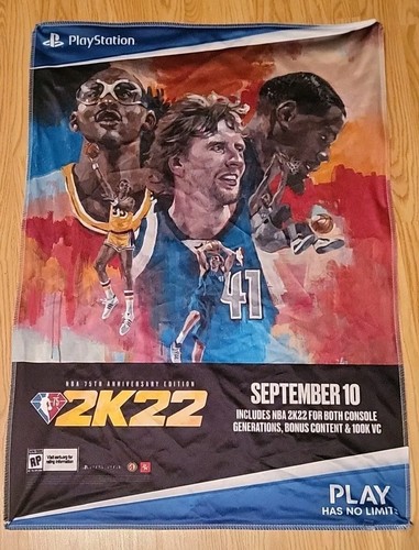 NBA 2K22 Lakers GameStop Fabric Poster Kareem, Dirk, Kevin Durant 33.5 ...