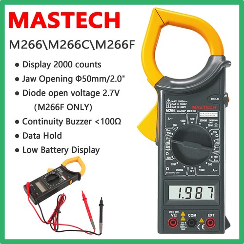 MASTECH M266 Series Digital Handheld AC Clamp Meters Clamp On Meter AC ...