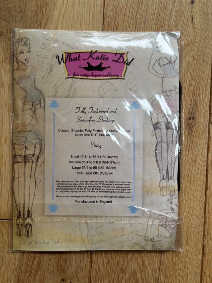 Retro Style What Katie Did Seam Free RHT Stockings Black 100% Nylon ...