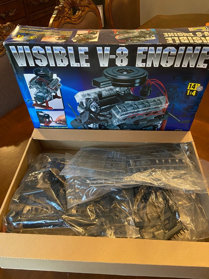 New Revell Visible V-8 Engine Model Kit Open Box | eBay