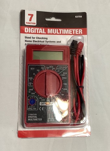 Harbor Freight Digital Multimeter 7 Function AC DC Current & Resistance 63759 | eBay