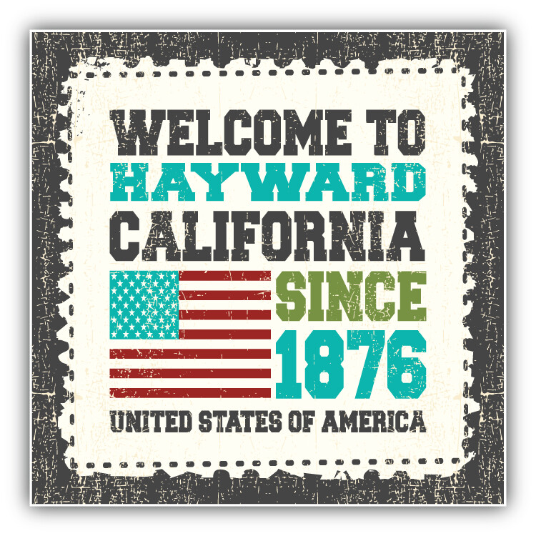 Hayward Grunge Travel Postage Stamp Car Bumper Sticker Decal - ''SIZES ...