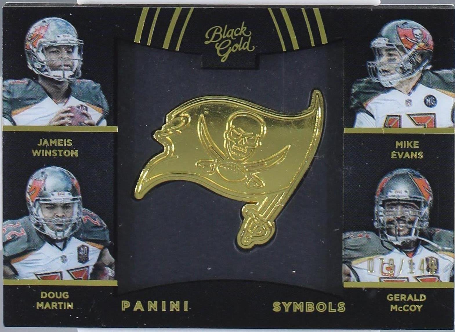 2015 Panini Black Gold - Quad Team Symbols Mike Evans, Jameis Winston ...