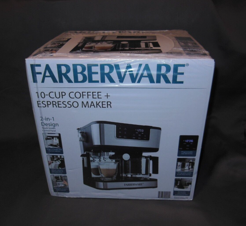 Farberware Dual Brew, 10 Cup Coffee + Espresso Maker Machine w ...