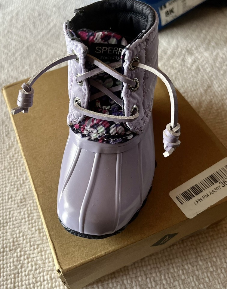 Sperry saltwater boots duck boots, Lilac/purple rain boots girls size ...