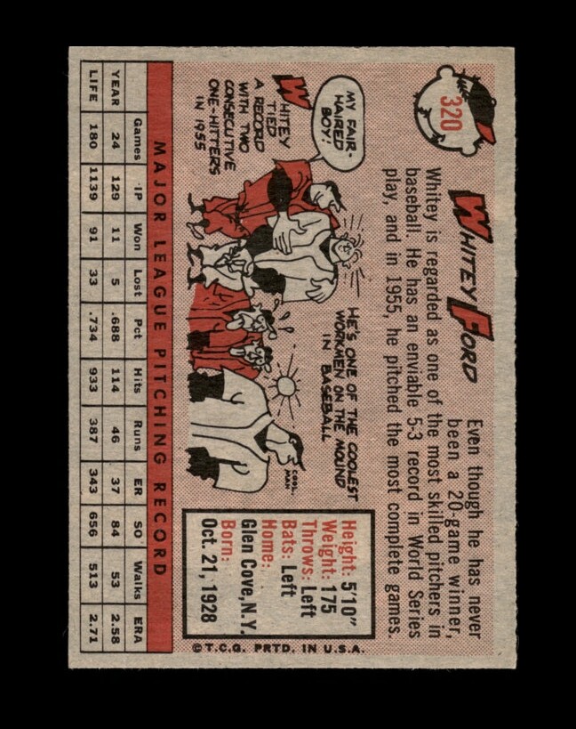 1958 Topps Set-Break #320 Whitey Ford VG-VGEX *GMCARDS* | eBay