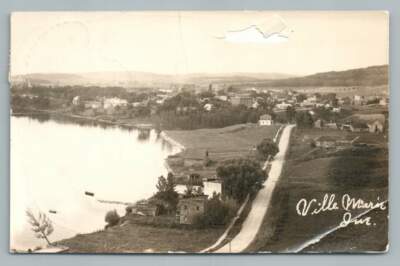 Ville Marie Quebec RPPC Lake Temiscaming Lac~Rare Antique Photo (Damage ...