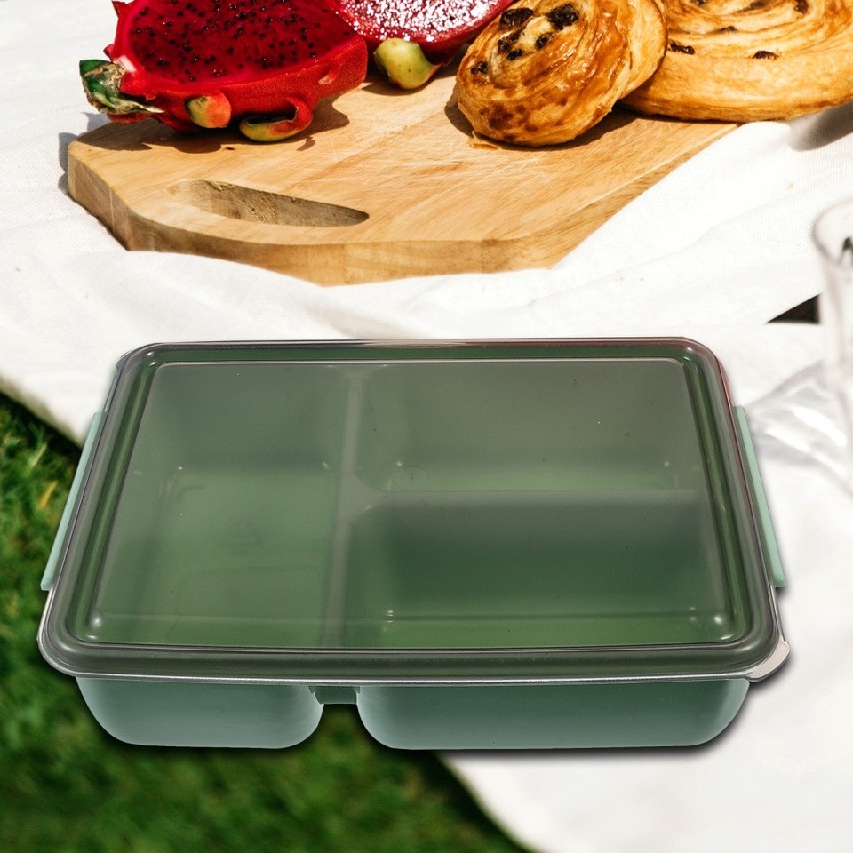 3pcs Three Grids Food Box Lunch Case Lunch Holder Bento Lunch Box | eBay UK