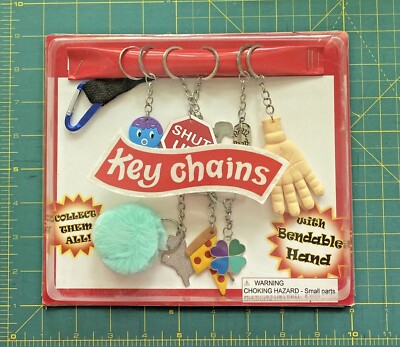 Vintage Key Chains w/ Bendable Hand Vending Machine Display Board #441 ...