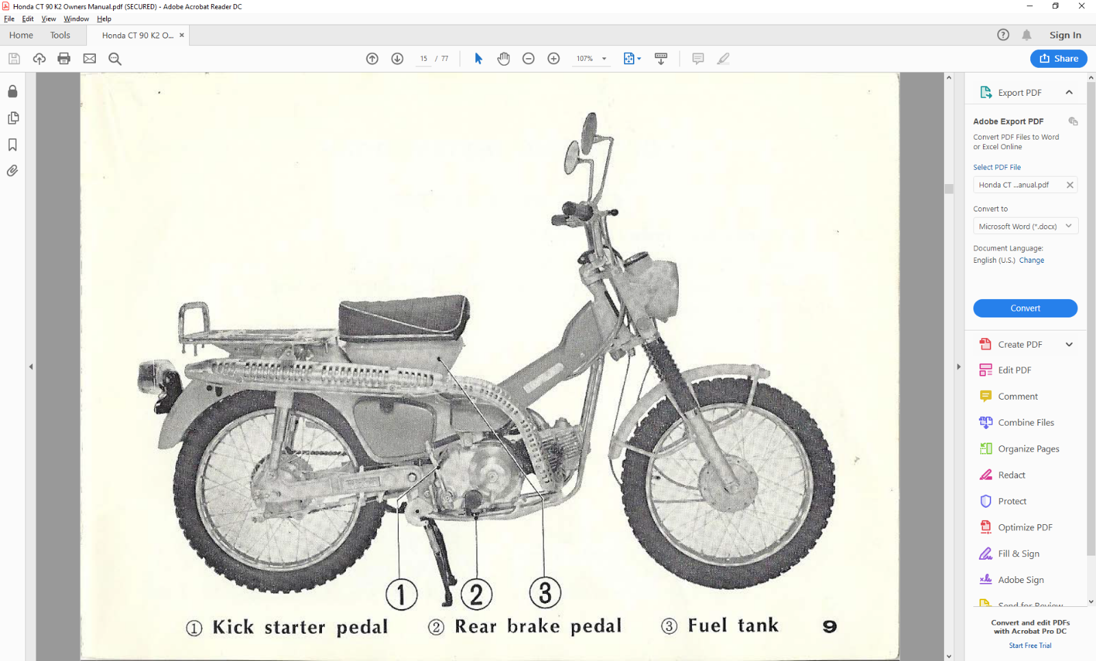 Honda 1970 CT90 K2 Owners Manual PDF Trail 90 Owner's Maintenance Trail ...