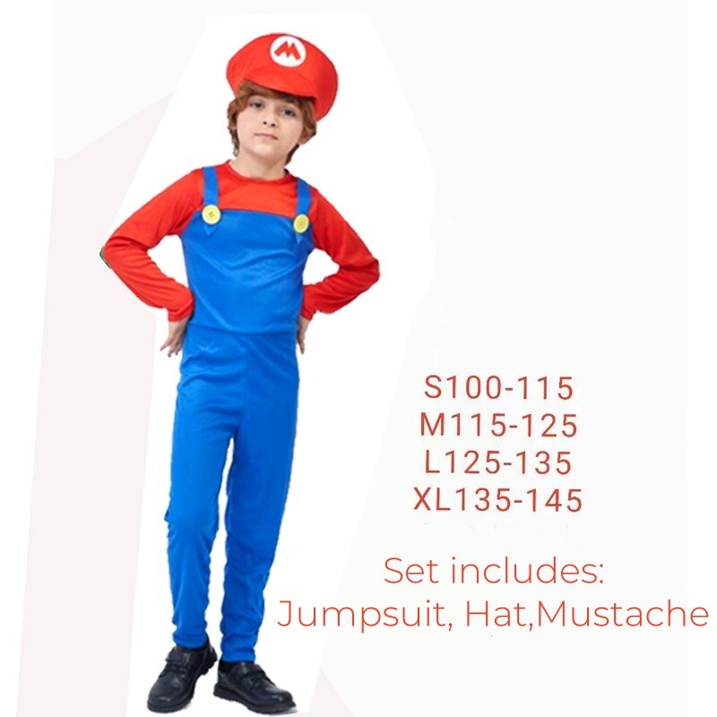 Super Mario Family Costume Cosplay Party Fancy Dress Brothers Suits ...