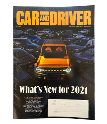 Car & Driver Magazine Ford Bronco Back Issue Oct 20 What’s New For 2021 ...