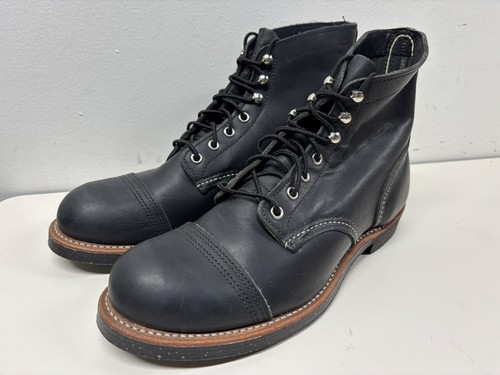 Red Wing Iron Ranger 8114 Boots Sz 9.5 D Black Leather Nitrile Cork ...