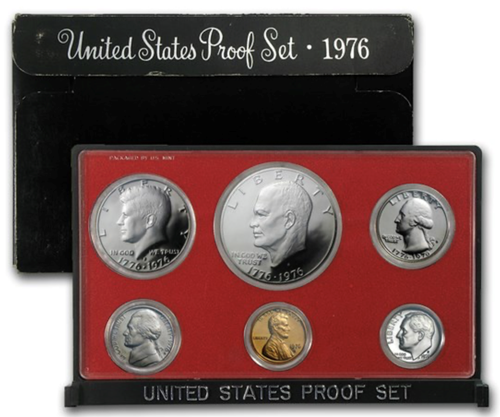 1976 US PROOF Set Six Coins in Original Case & Box NEW 1c, 5c, 10c, 25c ...