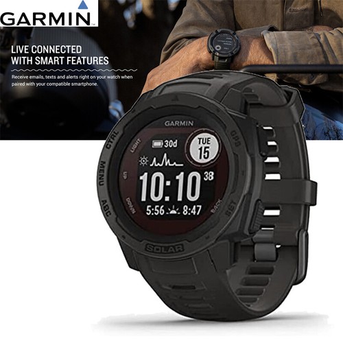 Garmin Instinct Solar Rugged GPS Smartwatch - Graphite 753759258757| eBay