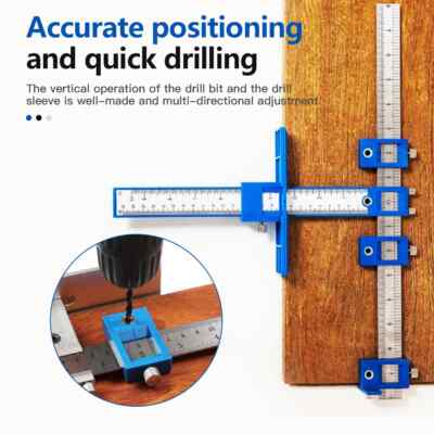 Multifunctional Furniture Carpentry Punch Locator Drill Guide Ruler ...