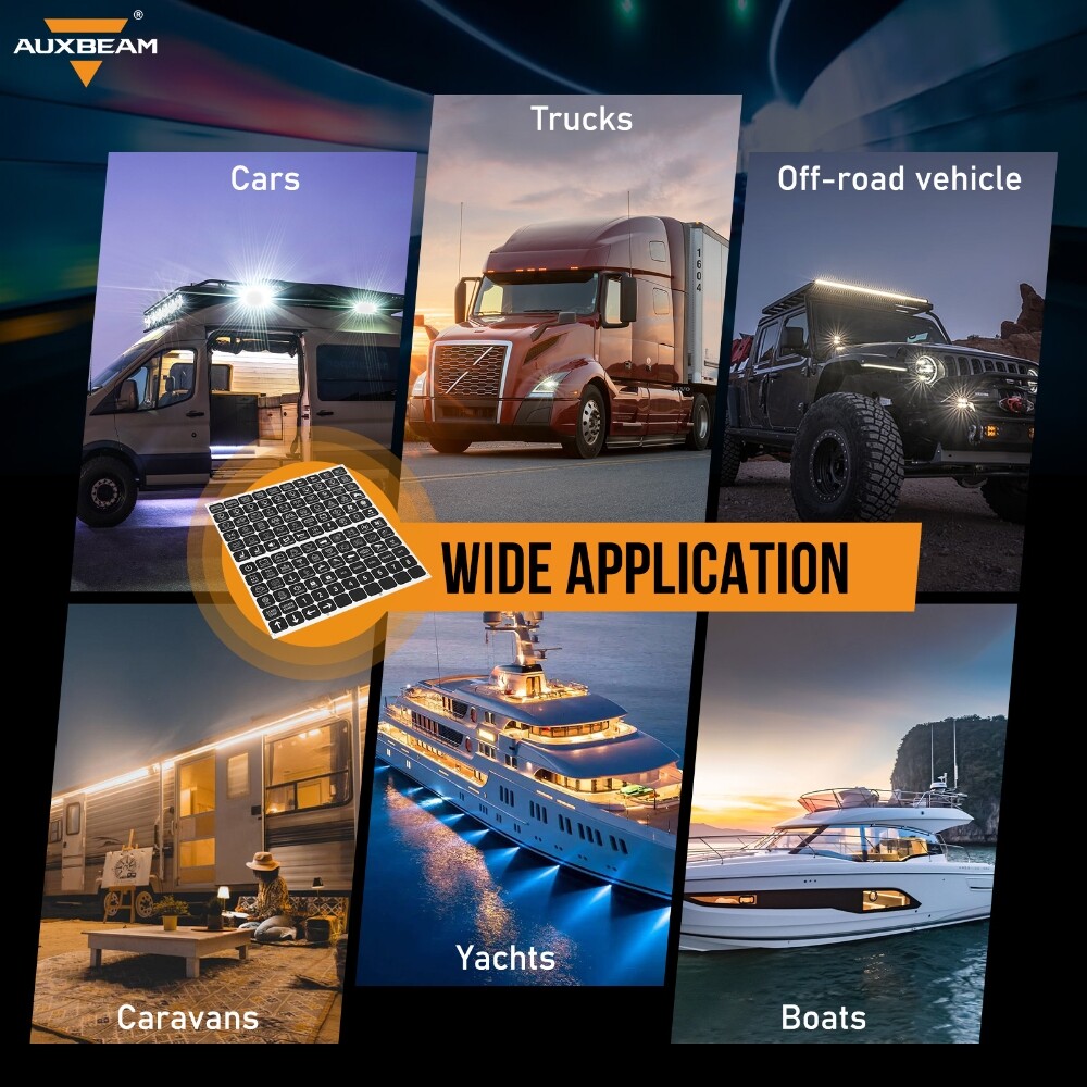 AUXBEAM 120pcs Switch Panel Sticker Label For Rocker Switch Circuit ...