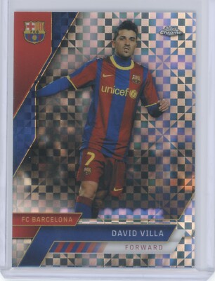 2022/23 Topps Chrome FC Barcelona David Villa X-Fractor Checkerboard ...