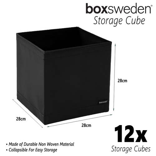12x Foldable Closet Organiser Cube Box Container Basket Wardrobe ...