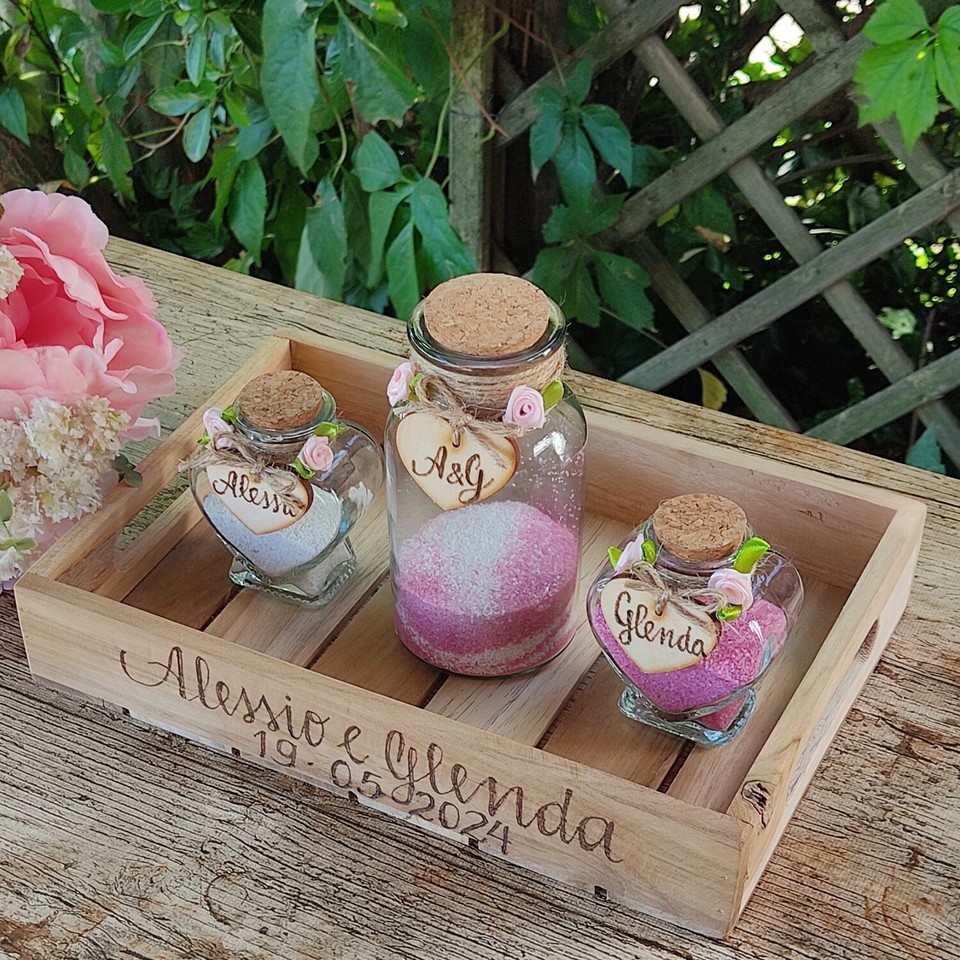 Personalized Wedding Family Unity Sand Ceremony Set. Heart-shaped Glass ...