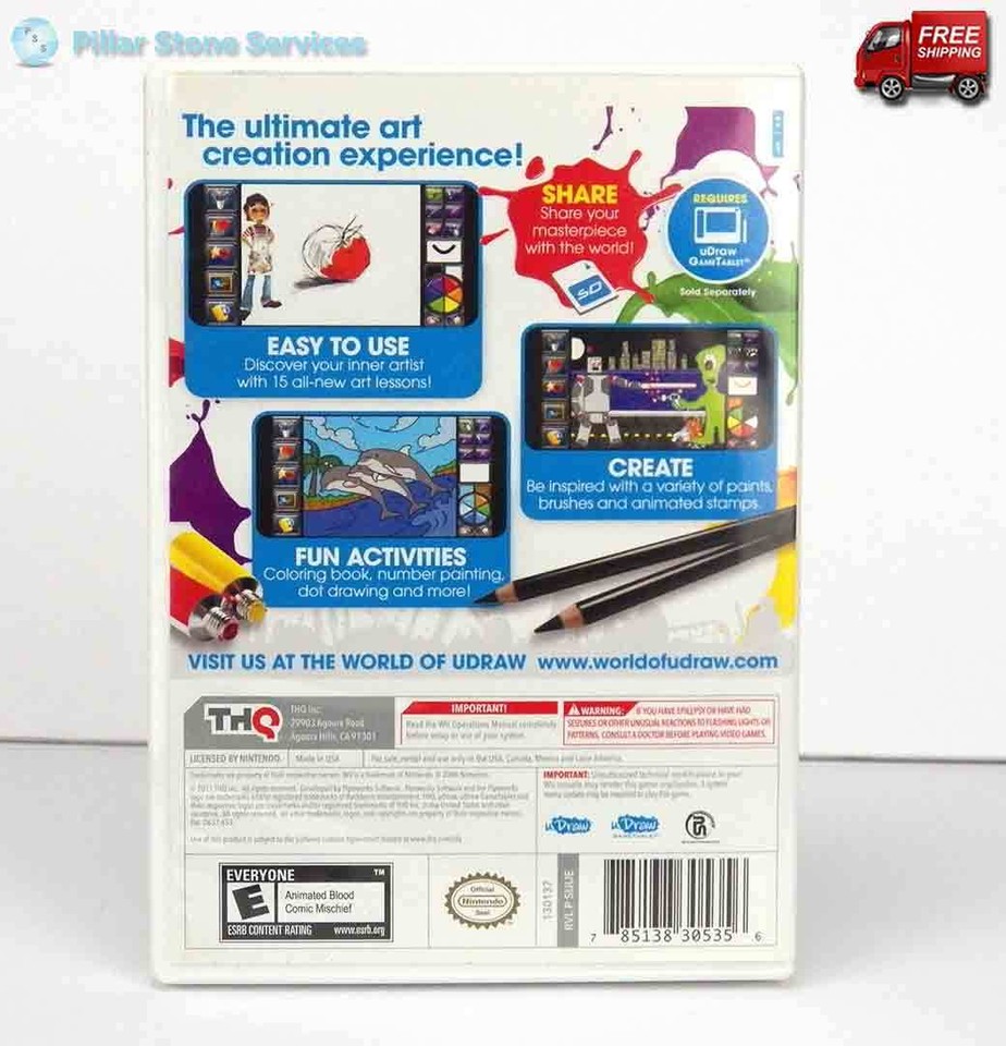 WII uDRAW STUDIO: INSTANT ARTIST Complete CIB w/ Disc, Box, Manual ...