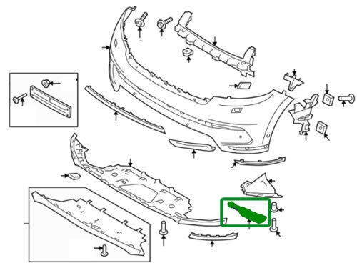 GENUINE LAND ROVER FRONT BUMPER DEFLECTOR RANGE ROVER VELAR NEW LH ...