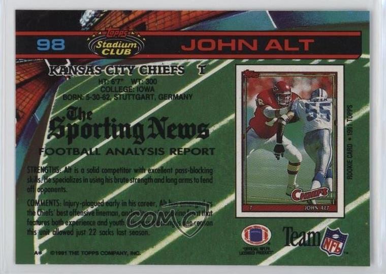 1991 Topps Stadium Club Missing Foil John Alt #98 | eBay