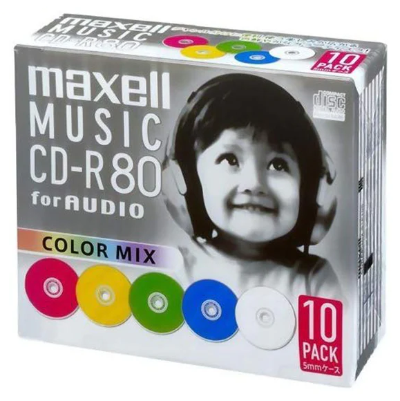 Maxell 10-Pack Blank Music CD-R 80 for Audio Color mix (Current Model ...