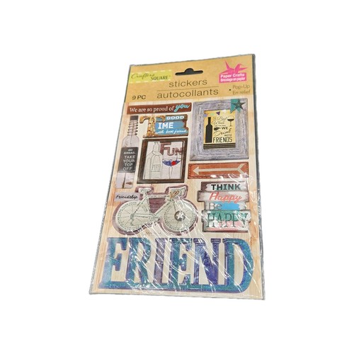Crafters Square Friend Happy Fun Stickers 9 Pcs Pop-up Crafts ...