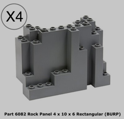 Lego 4 Pieces Dark Bluish Gray Rock Panel 4x10x6 Rectangular (BURP) | eBay