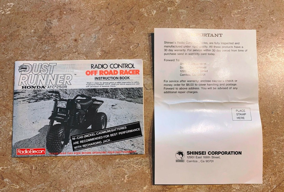 SHINSEI HONDA DUST RUNNER 250R REMOTE CONTROL THREE WHEELER RADIO ...