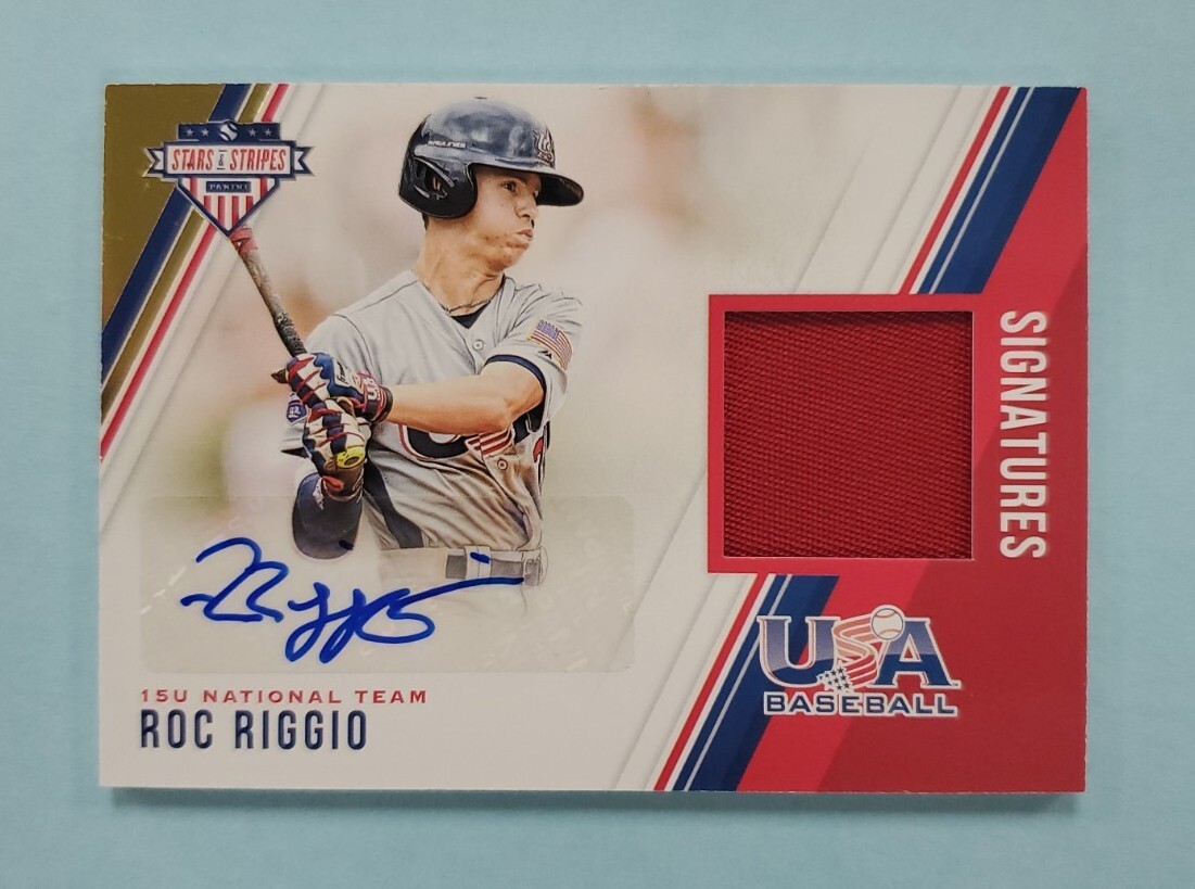 2018 Panini USA Stars Stripes Roc Riggio Gold Auto Jersey Signatures ...